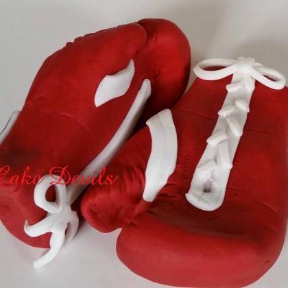 Boxing Gloves Cake Topper, Boxing Belt And Gloves With White Laces ...